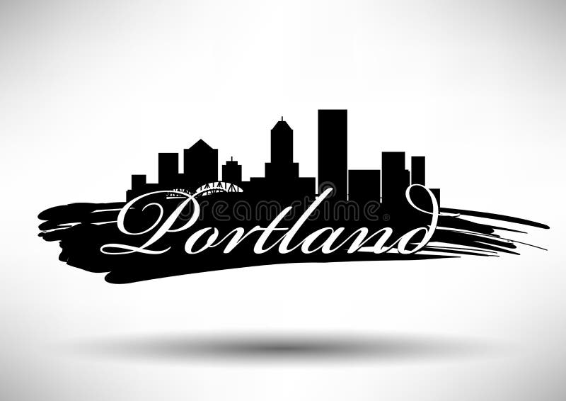 Vector Graphic Design of Portland City Skyline Stock Vector ...