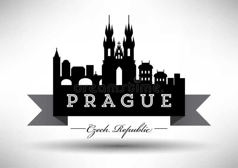 Vector Graphic Design of Prague City Skyline Stock Illustration ...