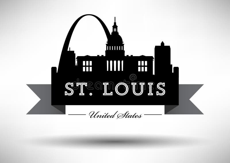 Vector Graphic Design of St. Louis City Skyline Editorial Photography ...