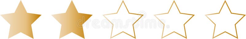 Raiting Review Gold Stars Two from Five Stock Vector - Illustration of ...