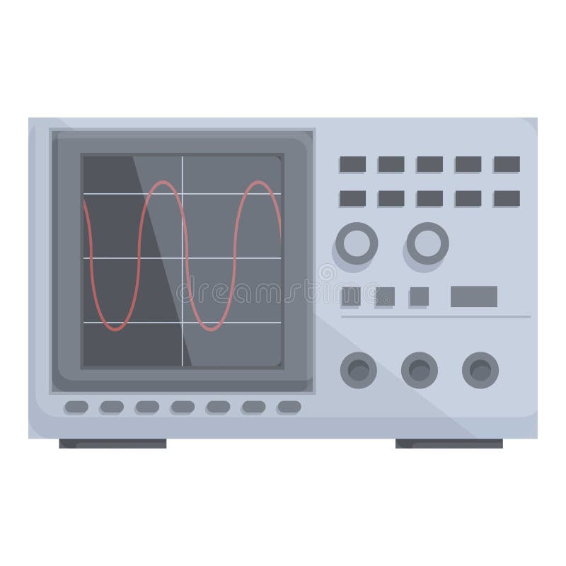 Vector Graphic of a Digital Oscilloscope with Waveforms Displayed on ...