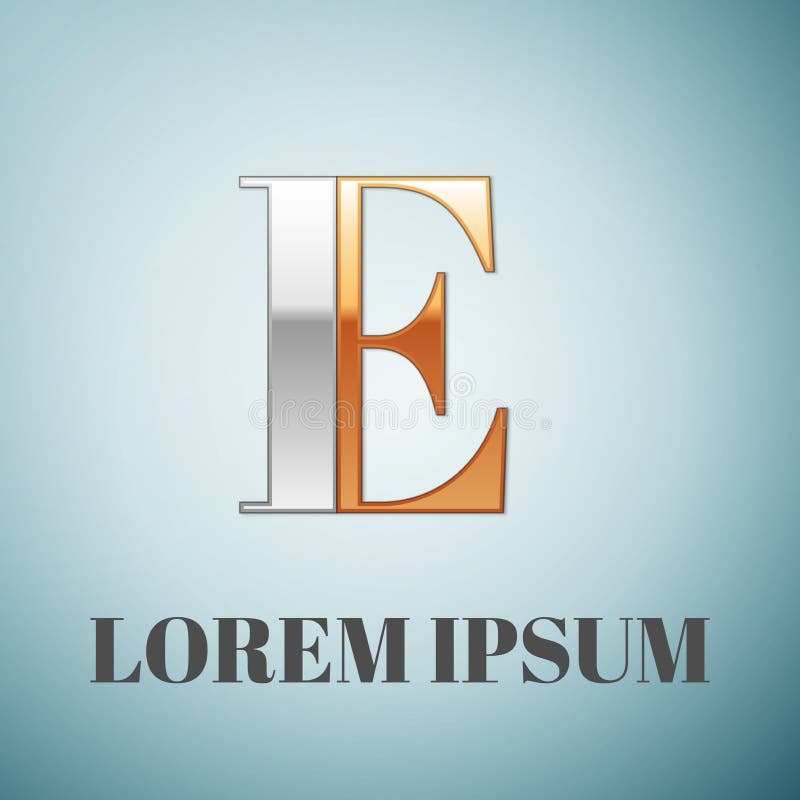 Vector Graphic Elegant Silver and Gold Impossible Alphabet, Letter E ...