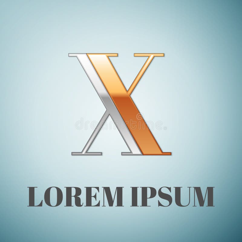 Vector Graphic Elegant Silver and Gold Impossible Alphabet, Letter X ...