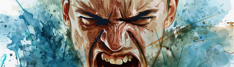 Vector Graphic Emphasizing Angry Facial Details Whispering about ...