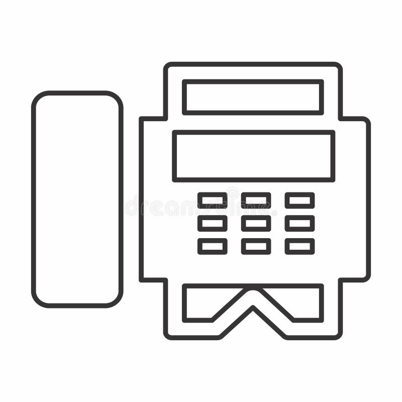 Vector Graphic of Fax Machine - Line Style - Simple Illustration ...