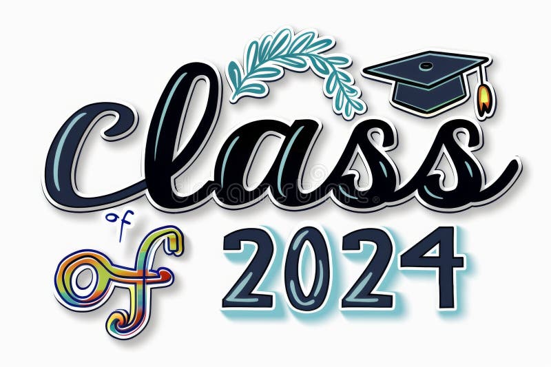 Class of 2024 Graduation Celebration Stock Illustration - Illustration ...