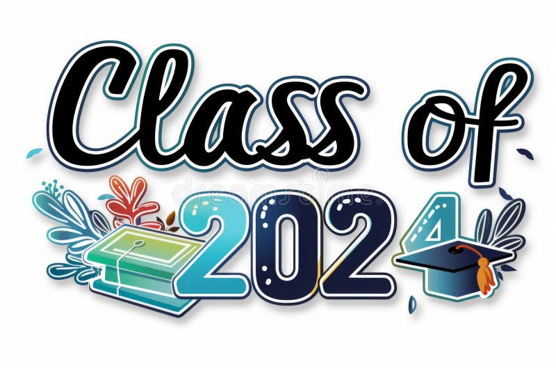Class of 2024 Graduation Celebration Stock Illustration - Illustration ...