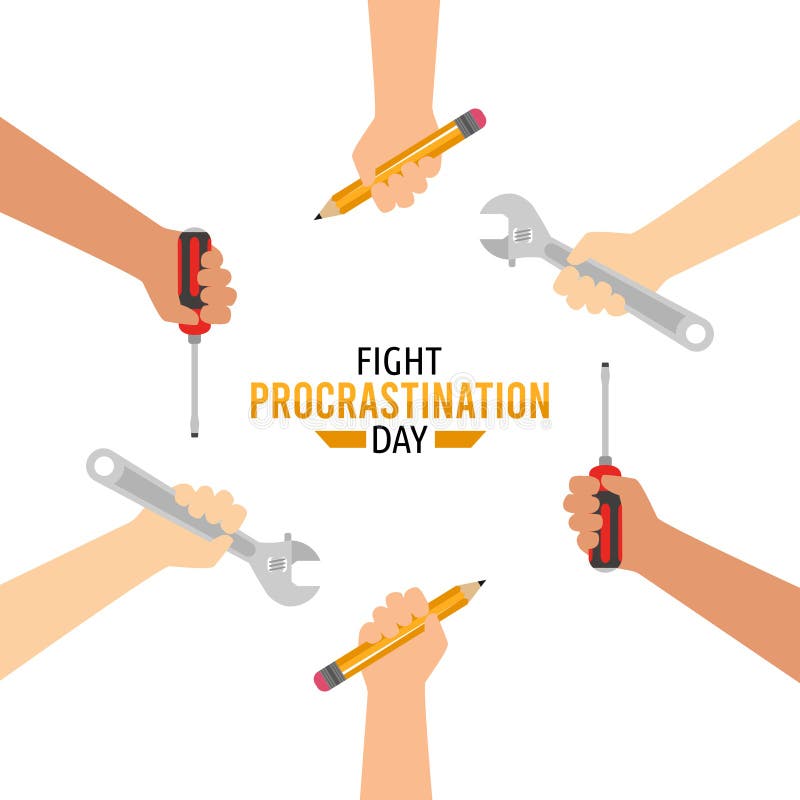 Vector Graphic of Fight Procrastination Day Stock Vector - Illustration ...