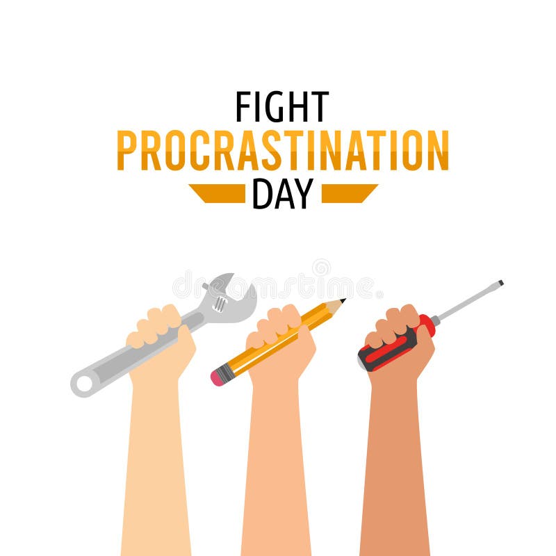 Vector Graphic of Fight Procrastination Day Stock Vector - Illustration ...
