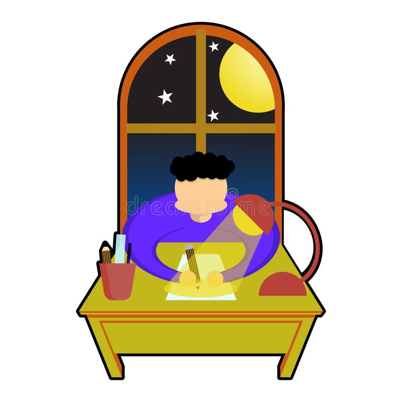 Vector Graphic Flat Design With Study Child Illustration Stock Vector ...