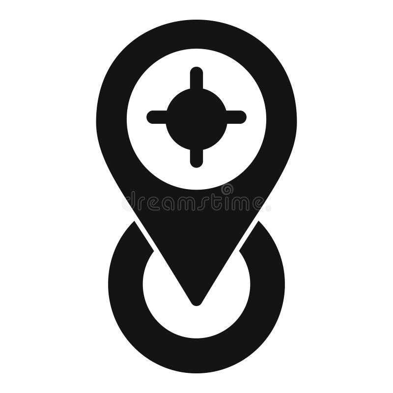 Black and White Geolocation Icon with Target Stock Vector ...