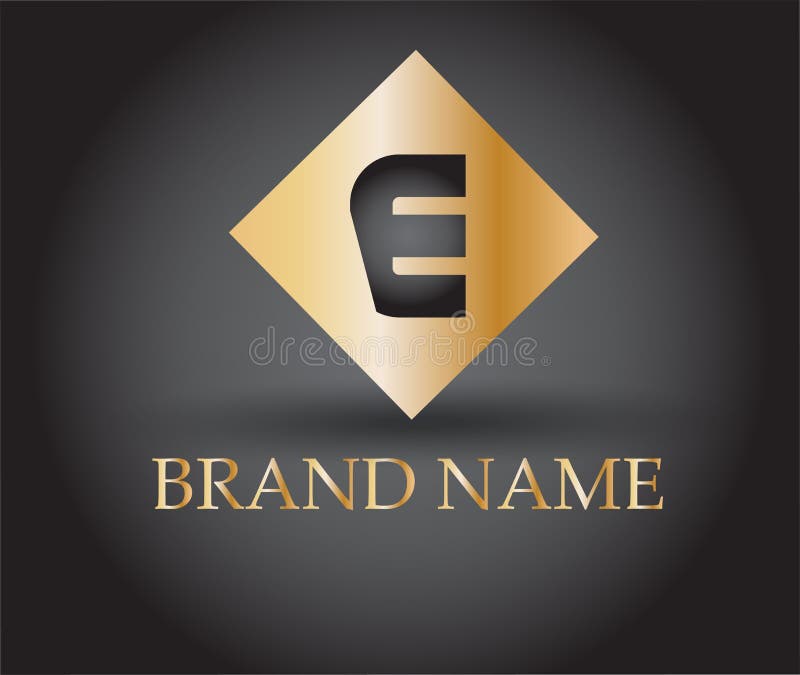 Vector Graphic Golden Square E Symbol Stock Vector - Illustration of ...