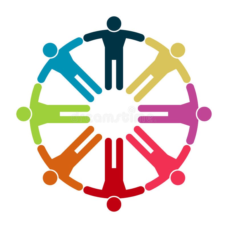 Vector Graphic Group Connection Logo.Eight People in the Circle.logo ...