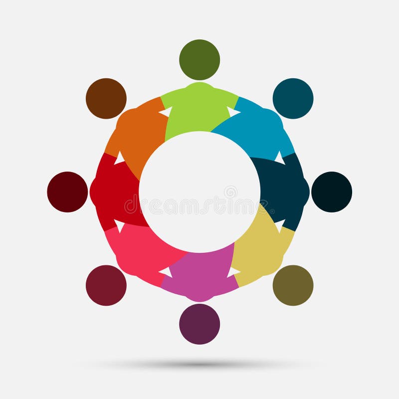 Vector Graphic Group Connection Logo.Eight People in the Circle.logo ...