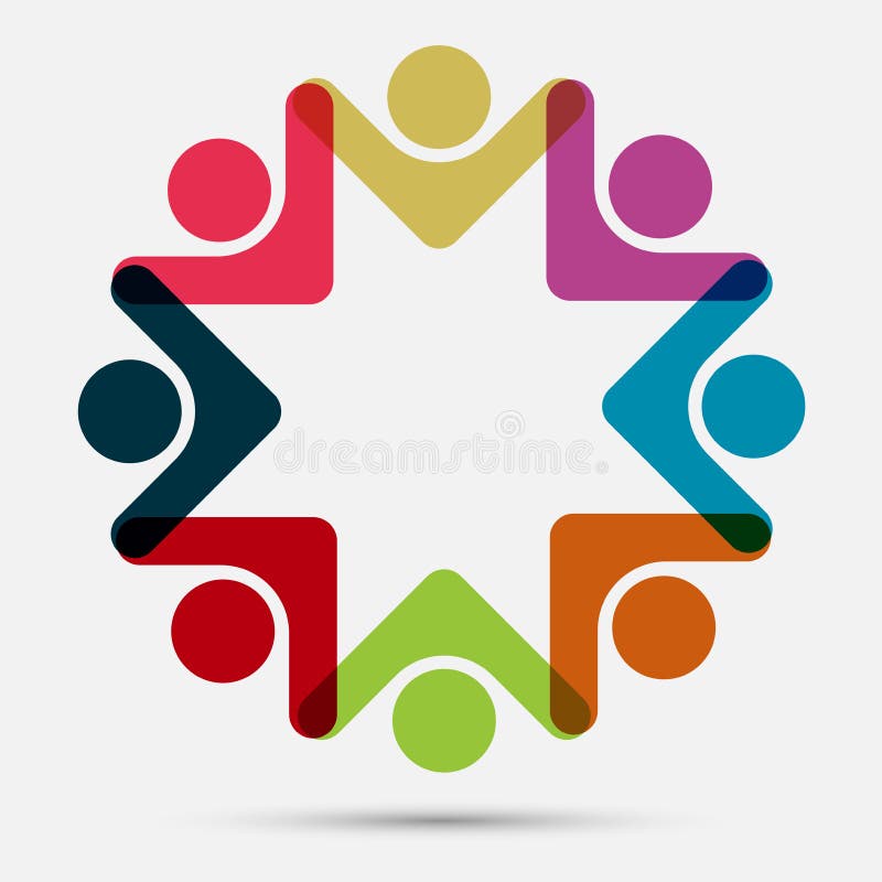 Vector Graphic Group Connection Logo.Eight People in the Circle Stock ...