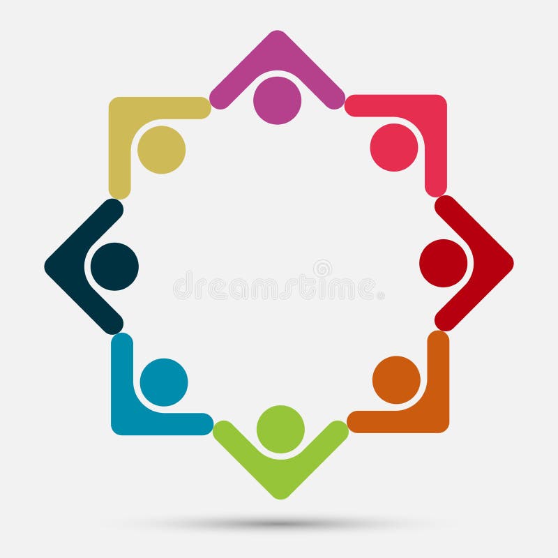 Vector Graphic Group Connection Logo.Eight People in the Circle.logo ...