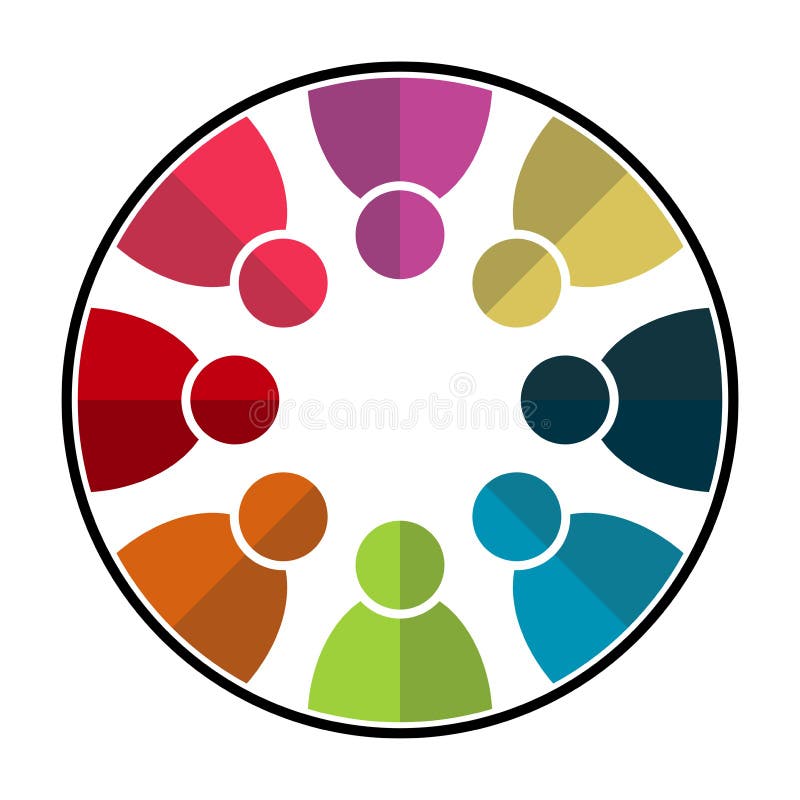 Vector Graphic Group Connection Logo.Eight People in the Circle.logo ...