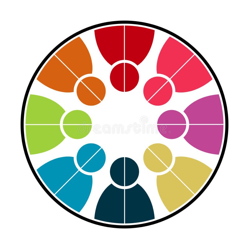 Vector Graphic Group Connection Logo.Eight People in the Circle.logo ...