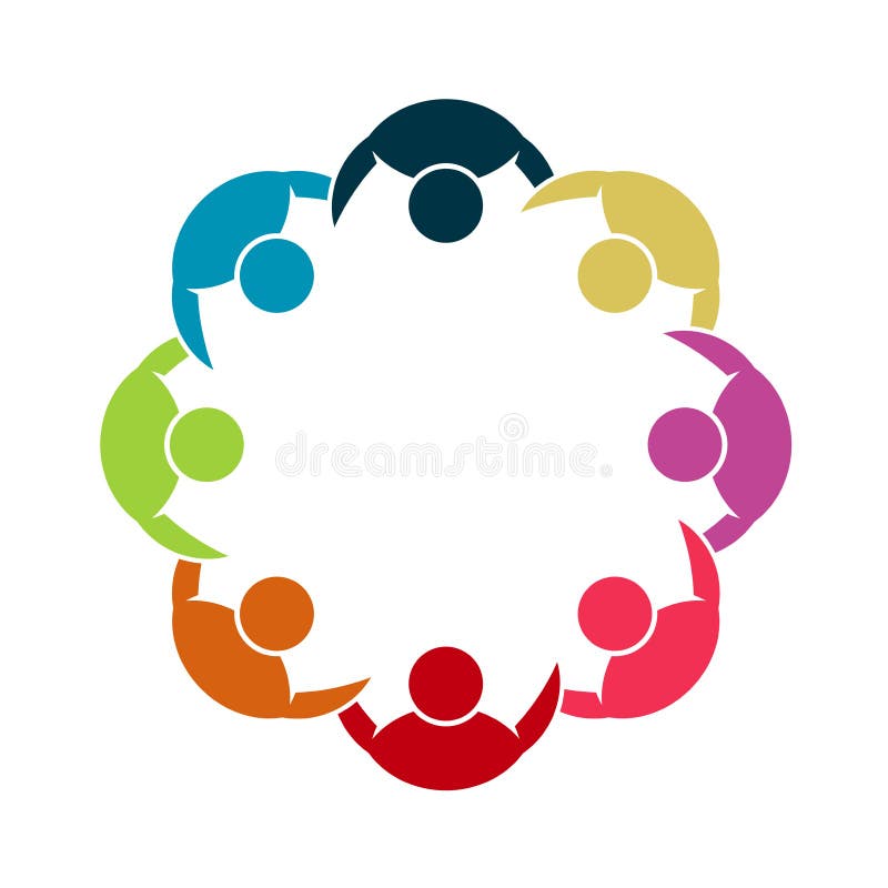 Vector Graphic Group Connection Logo.Eight People in the Circle.logo ...