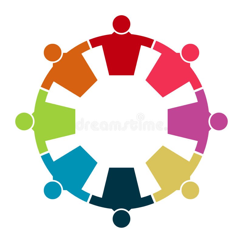 Vector Graphic Group Connection Logo.Eight People in the Circle.logo ...