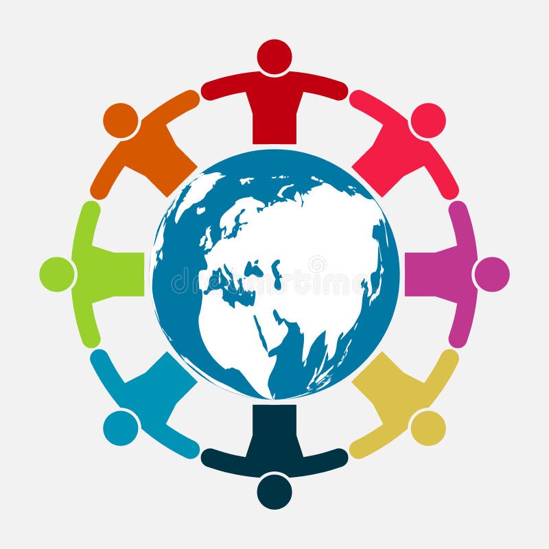 Vector Graphic Group Connection Logo.Eight People in the Circle.logo ...