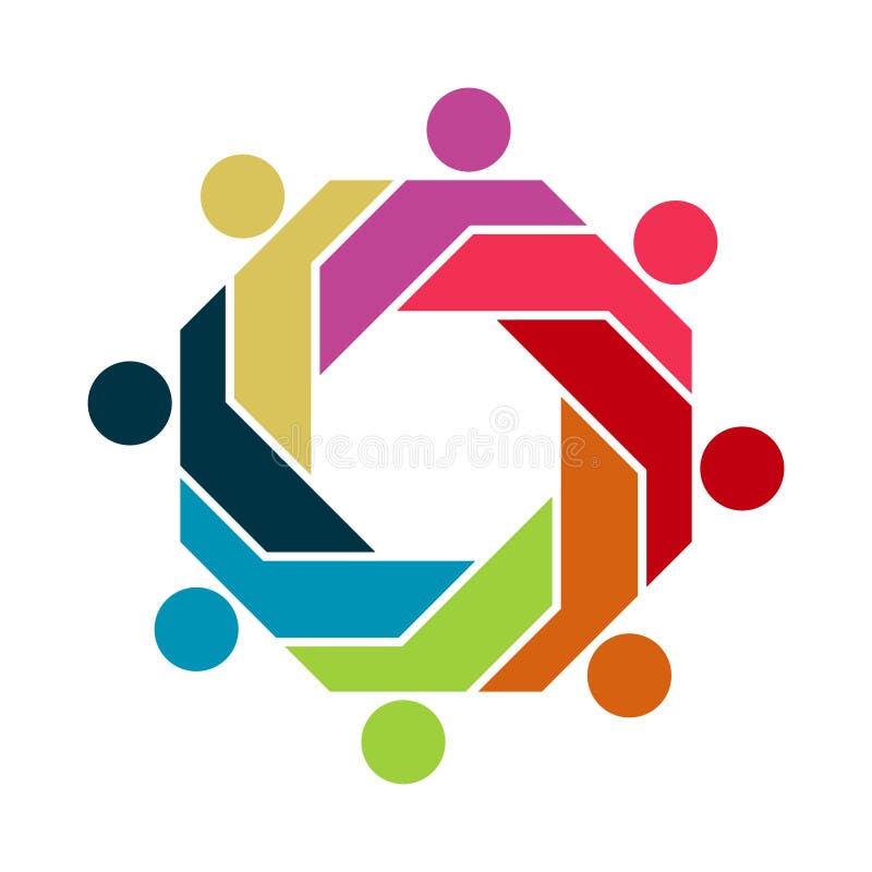 Vector Graphic Group Connection Logo.Eight People in the Circle.logo ...