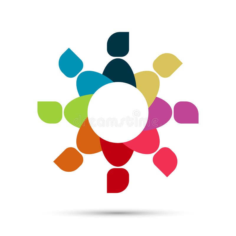 Vector Graphic Group Connection Logo.Eight People in the Circle.logo ...