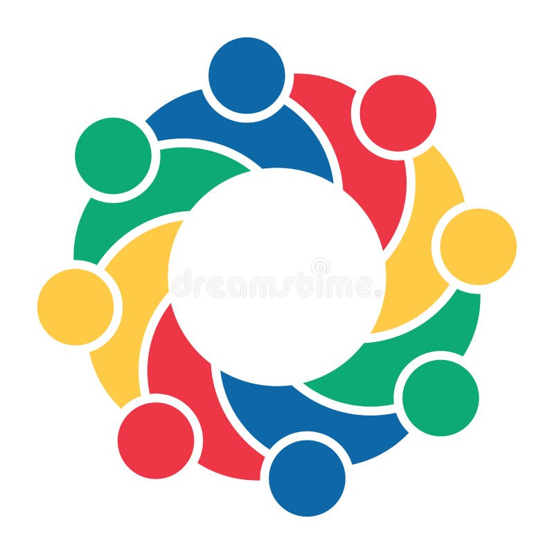 Vector Graphic Group Connection Logo.Eight People in the Circle Stock ...