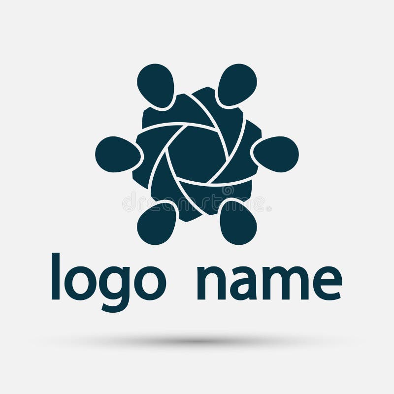 Vector Graphic Group Connection Logo.Eight People in the Circle.logo ...