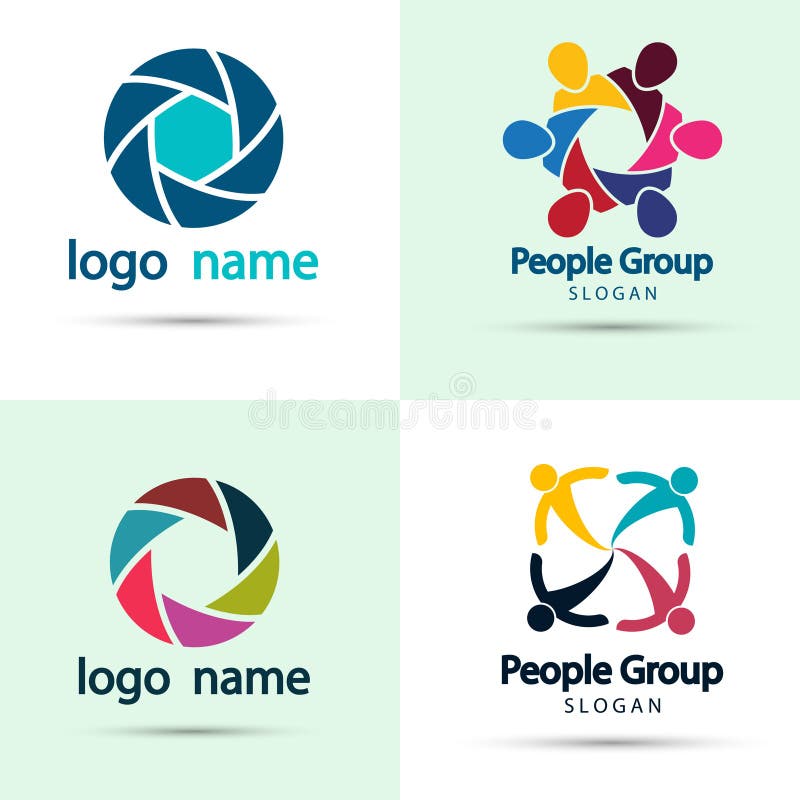 Vector Graphic Group Connection Logo.people in the Circle.logo Team ...