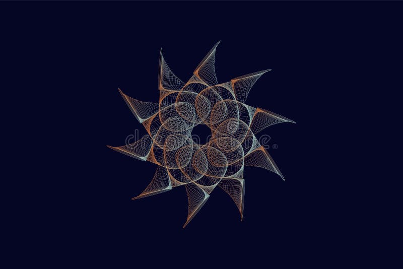 Vector Graphic of Guilloche Pattern on Dark Blue Background. Vector ...