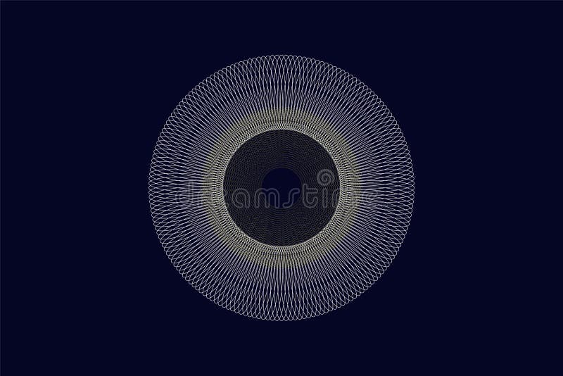 Vector Graphic of Guilloche Pattern on Dark Blue Background. Vector ...