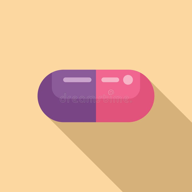 Flat Design Illustration of a Colorful Capsule Pill Stock Vector ...