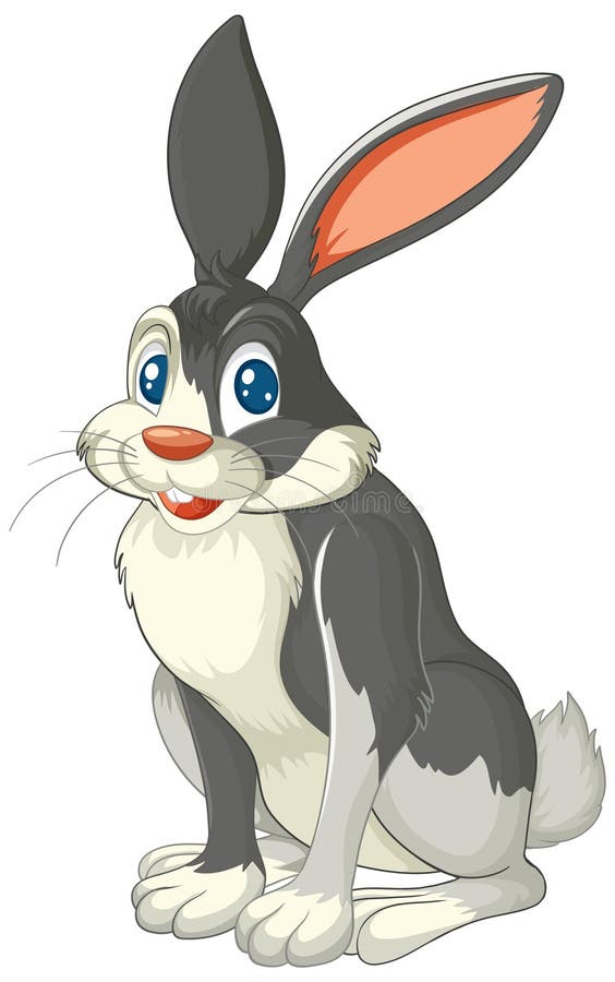 A happy, sitting rabbit stock vector. Illustration of playful - 314348782