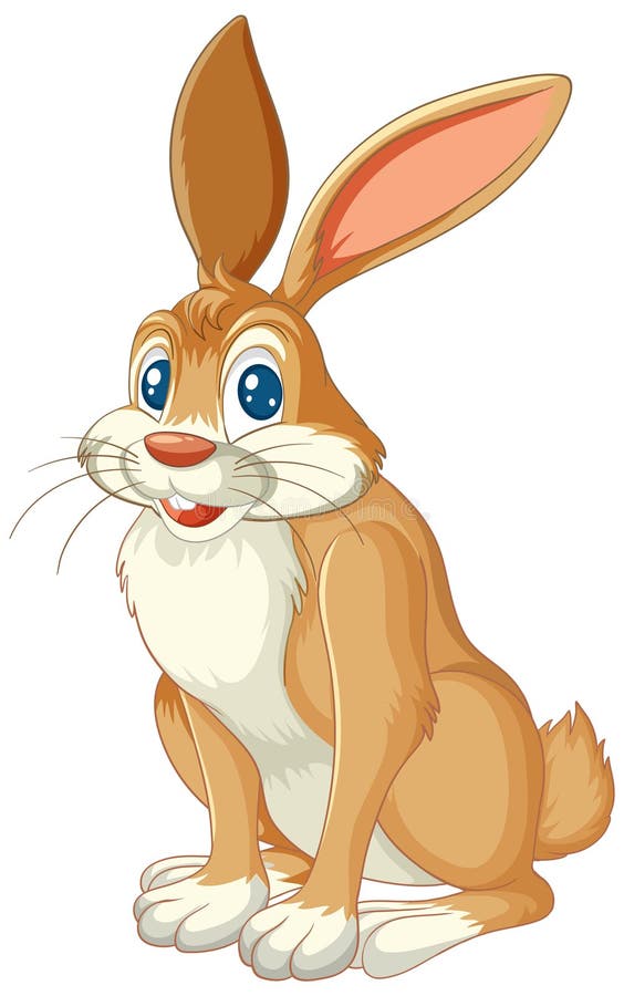 A happy, sitting rabbit stock vector. Illustration of friendly - 314136695