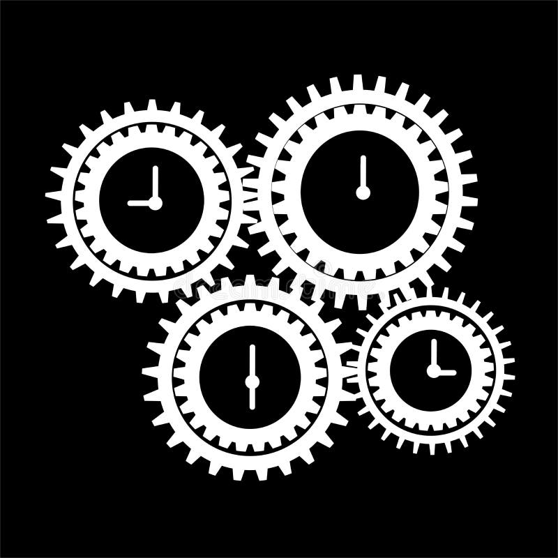 Time Management Vector Black and White Icon. Stock Vector ...