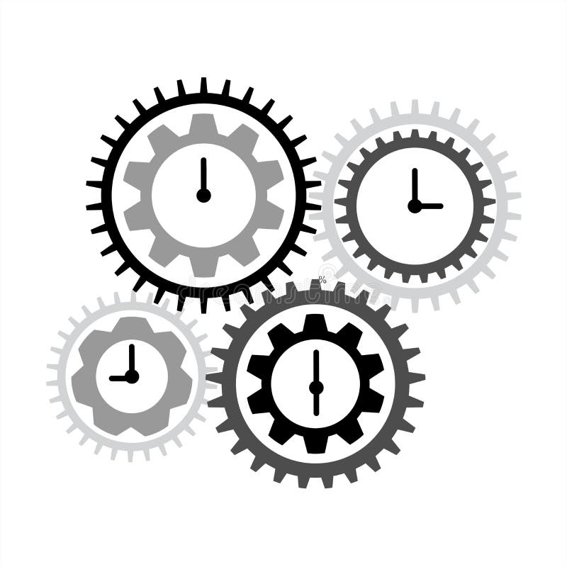 Time Management Vector Black and White Icon. Stock Vector ...
