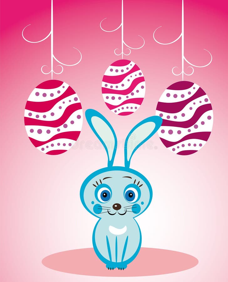 Easter rabbit and eggs stock vector. Illustration of funny - 30160409