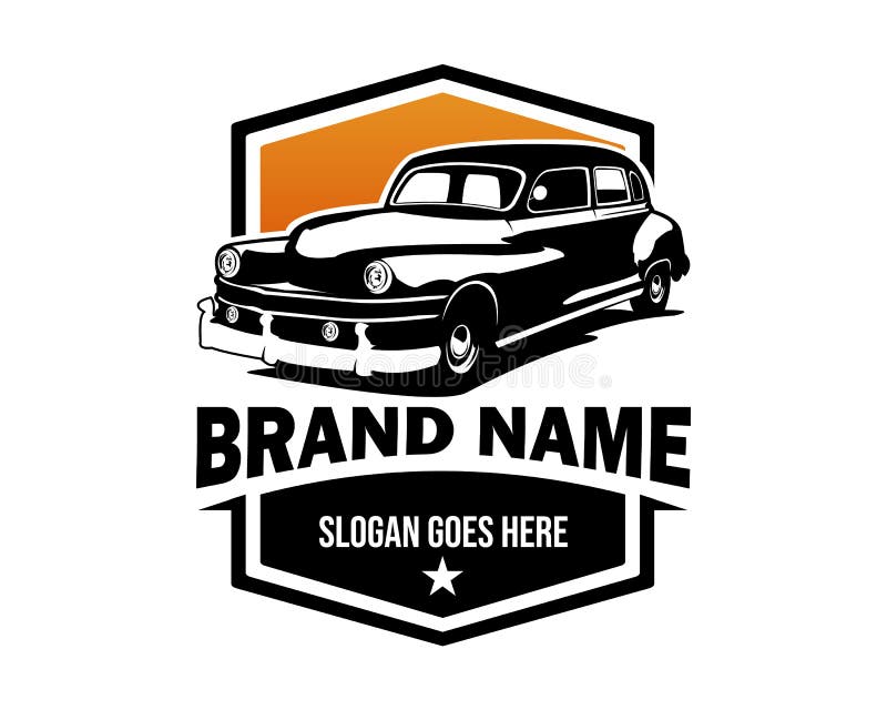 Vector Graphic Illustration of a Black Classic Chevy Car on a White ...