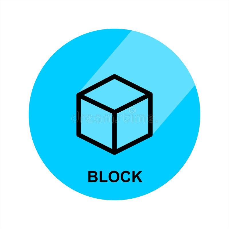 Icon with Long Shadow in Circle. Block Chain Symbol. Stock Vector ...