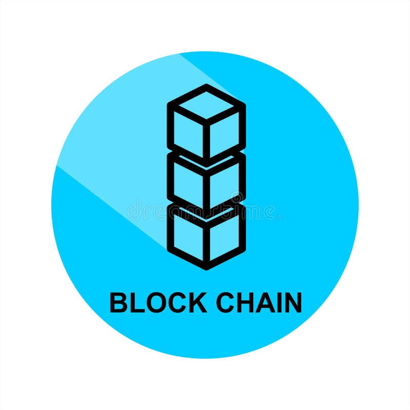 Icon with Long Shadow in Circle. Block Chain Symbol. Stock Vector ...