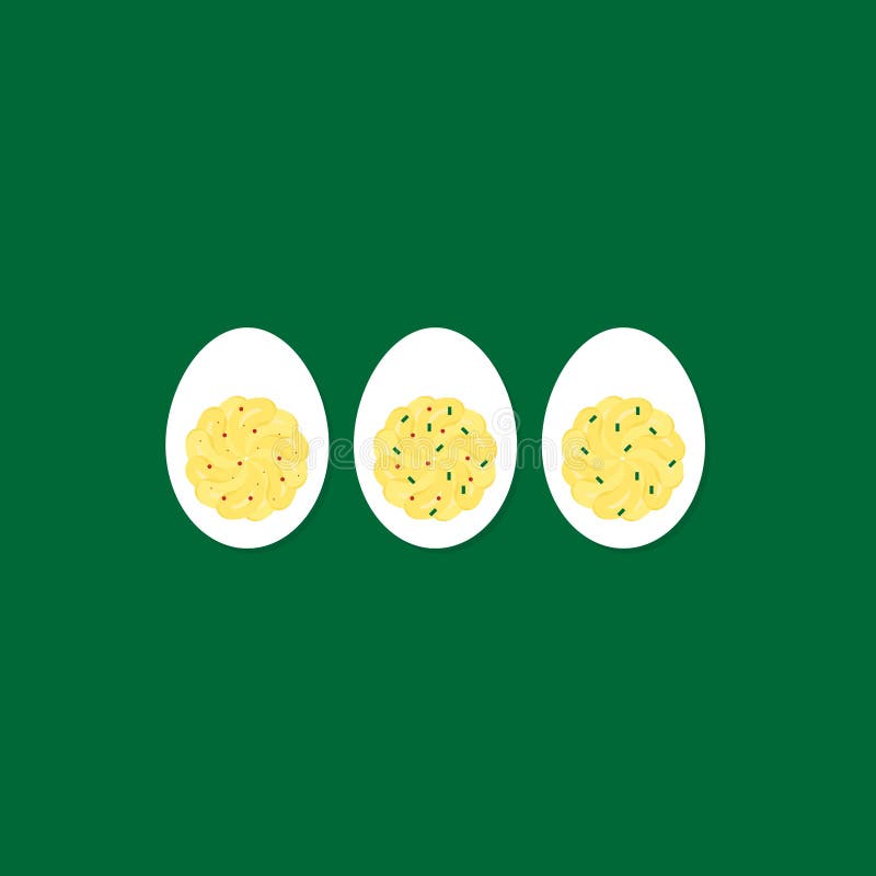 Vector Graphic Illustration, Deviled Egg Isolated on Green Background ...