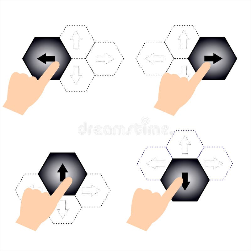 Hand Pressing or Pushing the Next or Right Button. Stock Vector ...