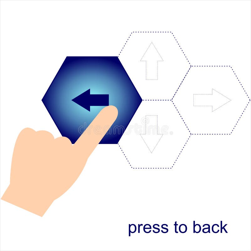 Hand Pressing or Pushing the Next or Right Button. Stock Vector ...