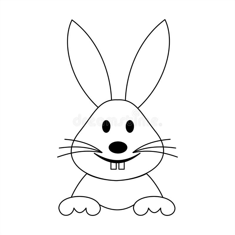 Single Easter Bunny Horizontal Banner. Stock Vector - Illustration of ...