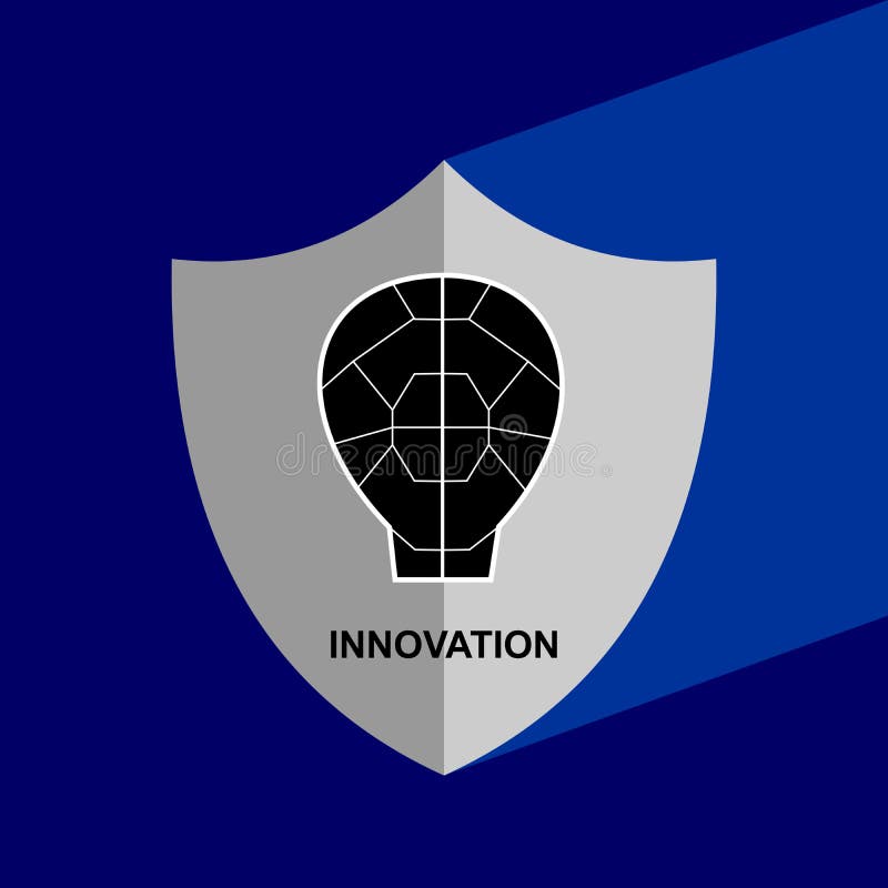 Shield Icon with Long Shadow - Block Chain. Stock Vector - Illustration ...