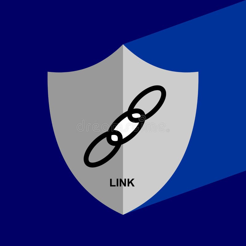 Shield Icon with Long Shadow - Block Chain. Stock Vector - Illustration ...