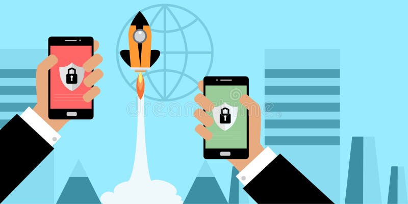 Security and Privacy of Mobile Phone. Technology Concept. Stock Vector ...