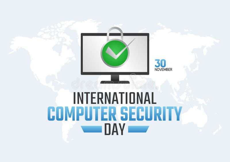 International Computer Security Day Stock Illustration - Illustration ...