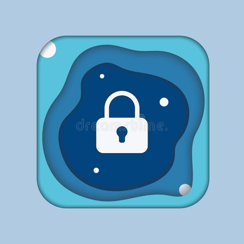 Vector Graphic of Lock Icon Illustration with Blue Color Scheme Stock ...